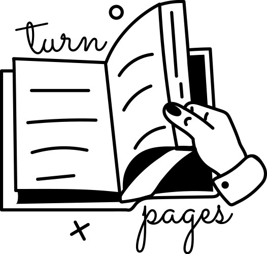 Turn pages Royalty Free Vector Image - VectorStock