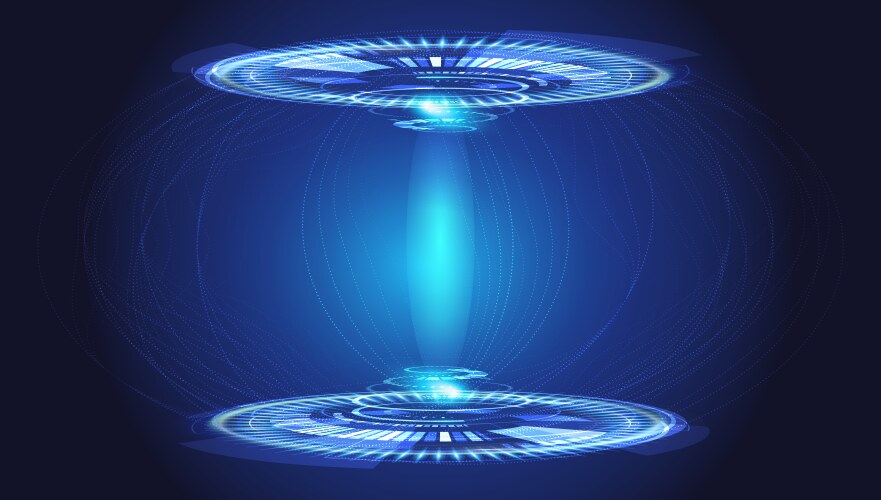 Futuristic device with transparent screen Vector Image