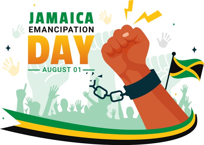 Jamaica emancipation day on august 1st Royalty Free Vector