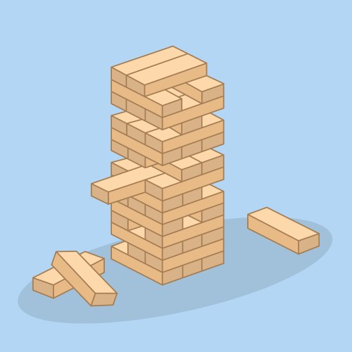Jenga game for kids and adults wooden block Vector Image