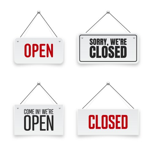 Colorful hanging cardboard tags - closed Vector Image