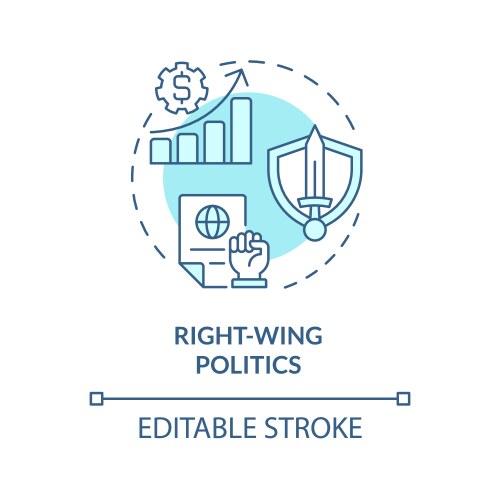Left-wing politics soft blue concept icon Vector Image