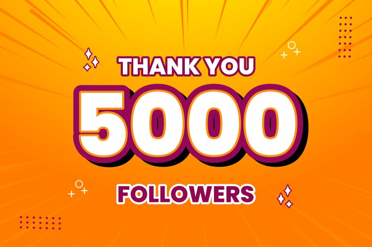 Thank you 5000 followers in social media Vector Image