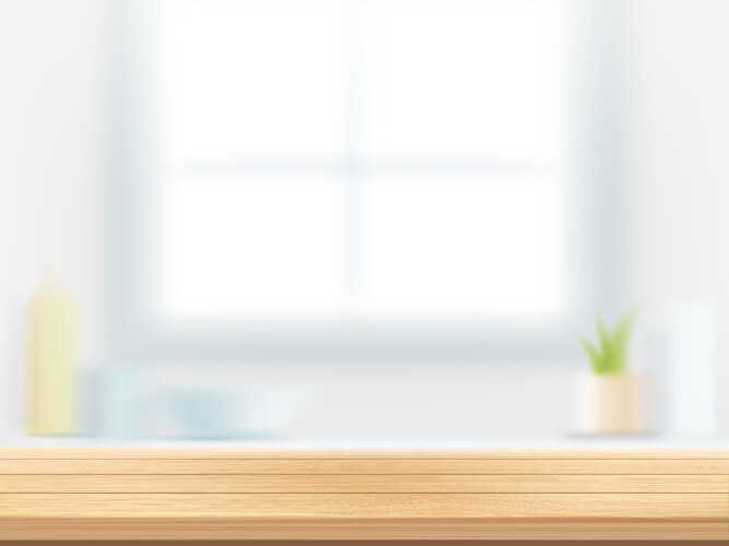 Empty wooden kitchen table Royalty Free Vector Image
