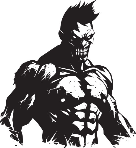 Decayed muscle forge icon apocalyptic gym warrior Vector Image