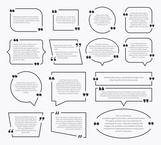 Quote boxes sentence quotes frames cite comment Vector Image