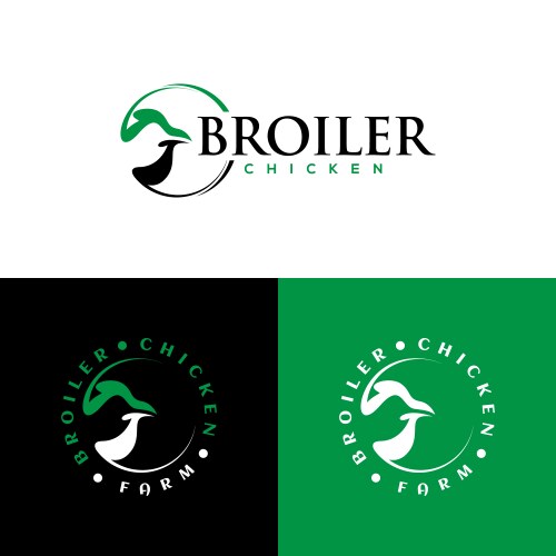 Chicken broiler logo design template Royalty Free Vector