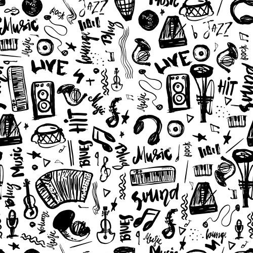 Music doodle Royalty Free Vector Image - VectorStock