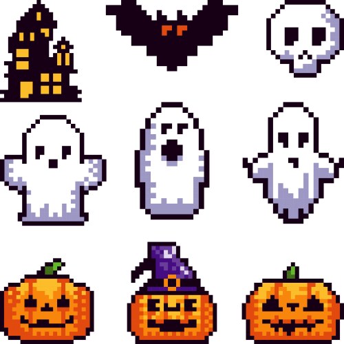 Pixel Art Halloween Vector Images (over 840)
