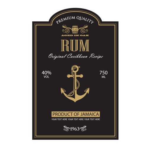 Template rum label Royalty Free Vector Image - VectorStock