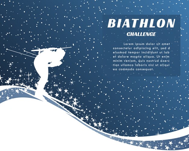 Biathlon challenge banner Royalty Free Vector Image