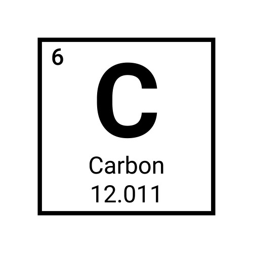 Periodic table element carbon icon Royalty Free Vector Image