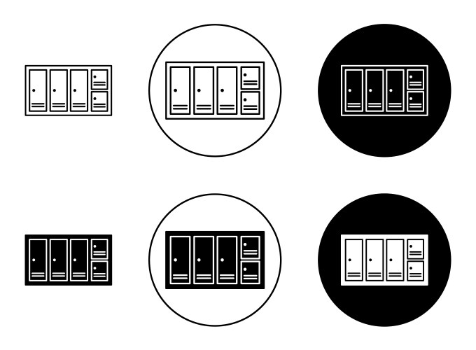Locker icon set room storage school and gym Vector Image