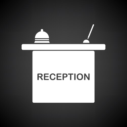 Hotel reception desk icon Royalty Free Vector Image