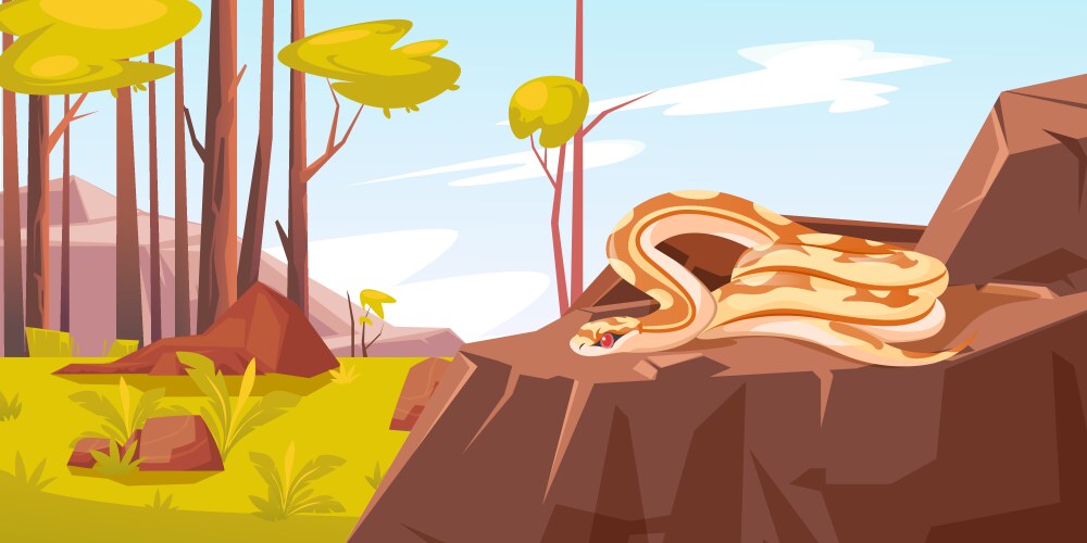 Snakes wild tropical serpents cobra and python Vector Image