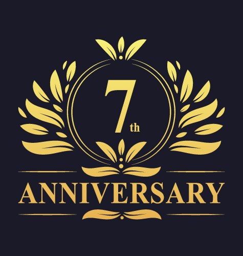 7 years anniversary logo 7th Royalty Free Vector Image