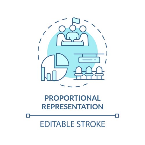Proportional representation blue gradient concept Vector Image