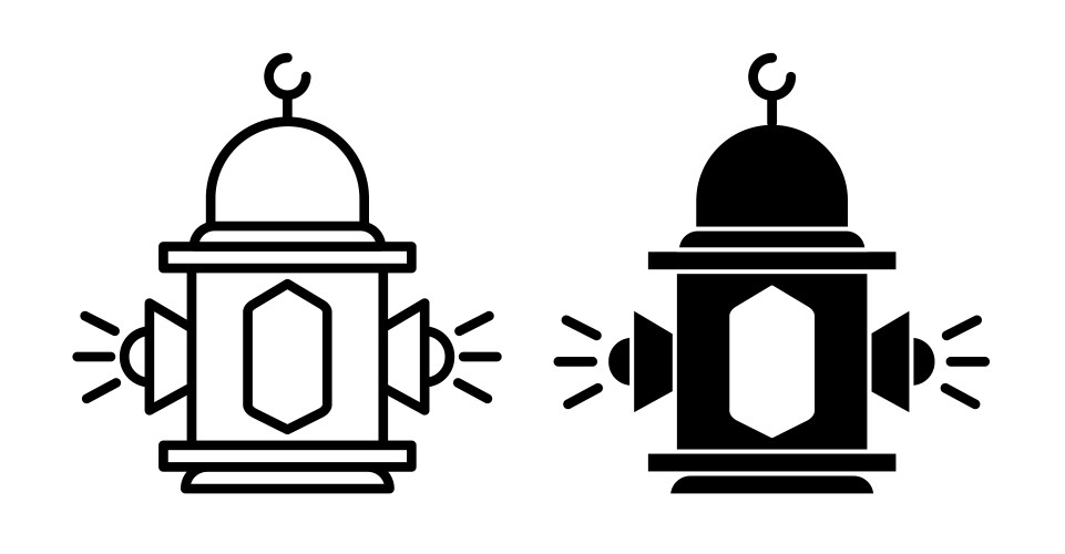 Takbir icon set islam prayer symbol islamic Vector Image