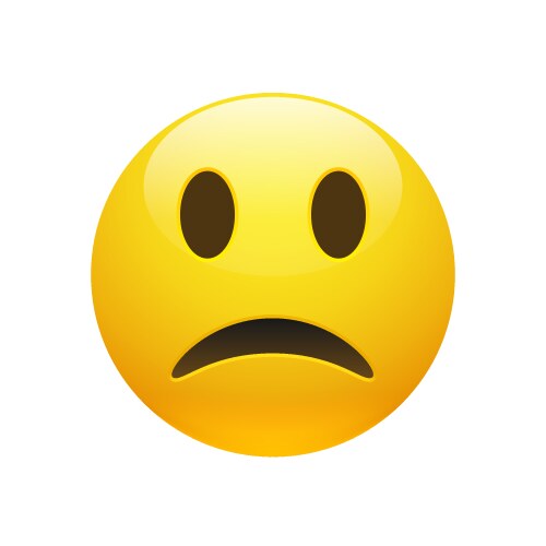 Sad Yellow Emoji Face Royalty Free Vector Image
