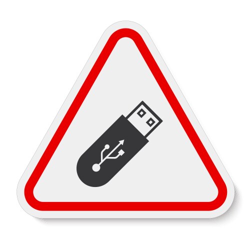 Do not use flash drive symbol sign isolate Vector Image
