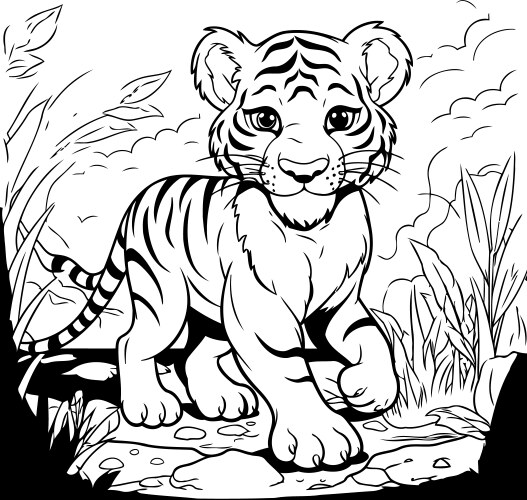 White tiger cub Vector Images & Graphics for Commercial Use | VectorStock