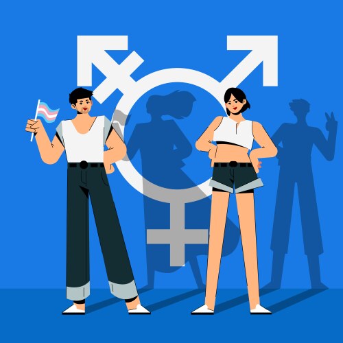 Flat design transgender representation Royalty Free Vector