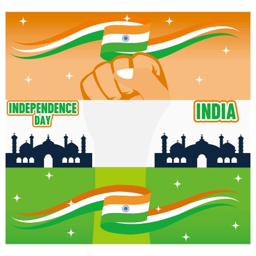 Happy independence day india letter with indian Vector Image