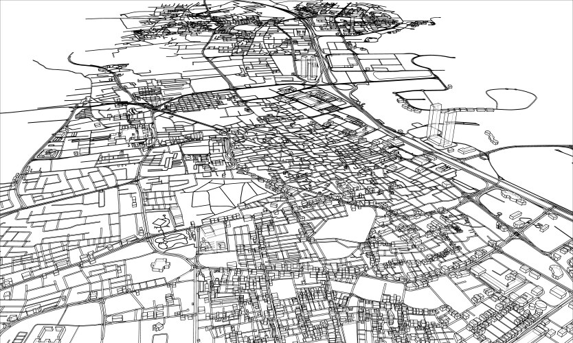 Hand drawn city plan sketch Royalty Free Vector Image