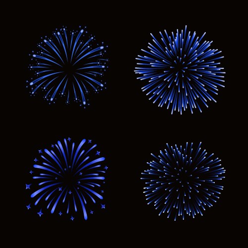 Brightly colorful fireworks and salute- isolated Vector Image