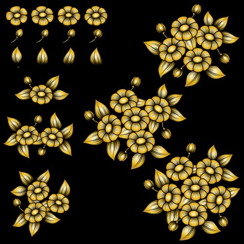 Daisy flowers corner pattern Royalty Free Vector Image