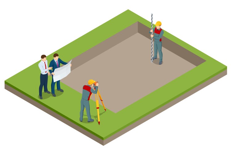 Land survey symbols and equipment Royalty Free Vector Image