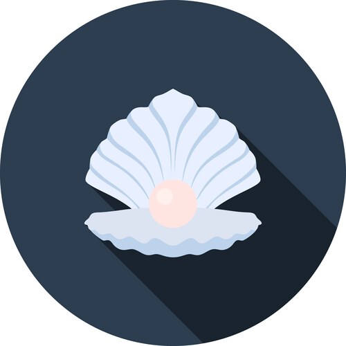 Outline hand drawn of open seashell with jewel Vector Image