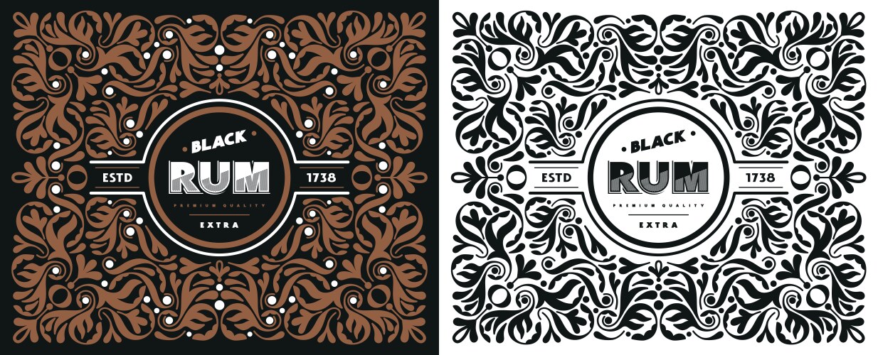 Template label for rum Royalty Free Vector Image