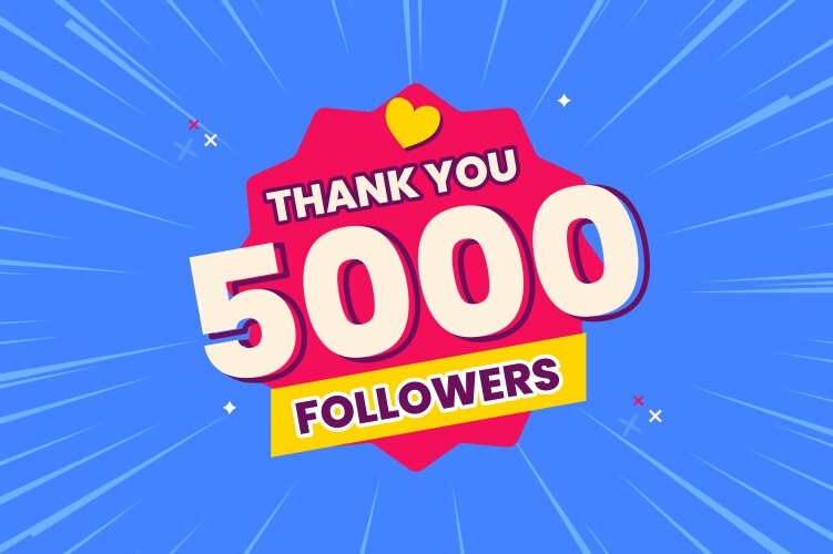 Thank you 5000 followers in social media Vector Image