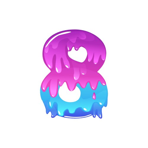 Cartoon balloon number 8 font kids numbers figure Vector Image