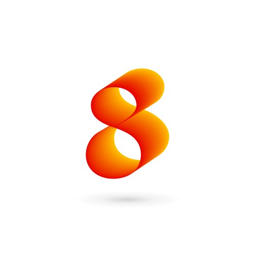 Number 8 mosaic logo icon design template elements