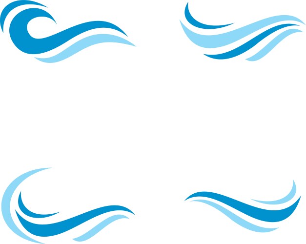 Waves sea sunrise logo design concept template Vector Image