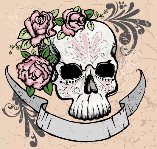Skull Roses Vector Images (over 9,400)