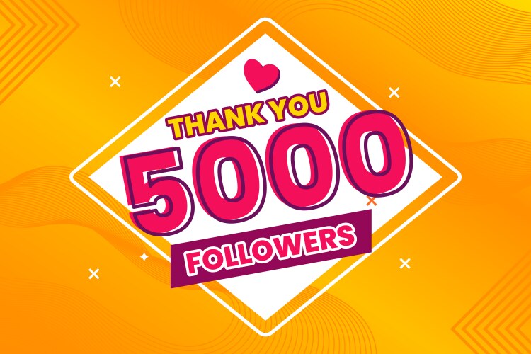 Thank you 5000 followers in social media Vector Image