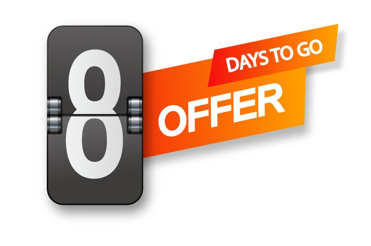4 days to go icon set countdown of remaining Vector Image 4 days to go icon set countdown of remaining Vector Image
