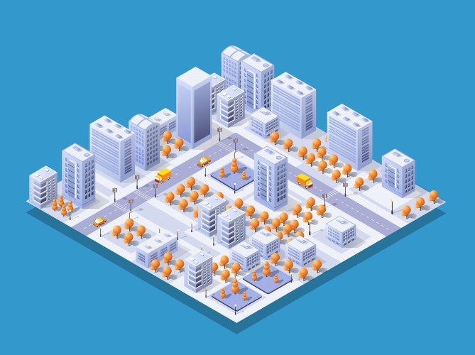 Megapolis infrastructure elements layout Vector Image