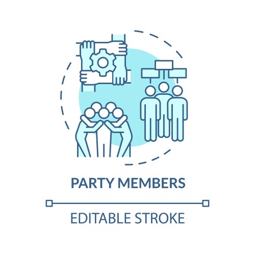 Political party members multi color concept icon Vector Image