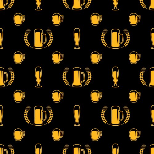 Cartoon cute doodles beer seamless pattern Vector Image