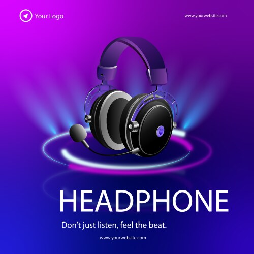 Banner design of vr headset Royalty Free Vector Image