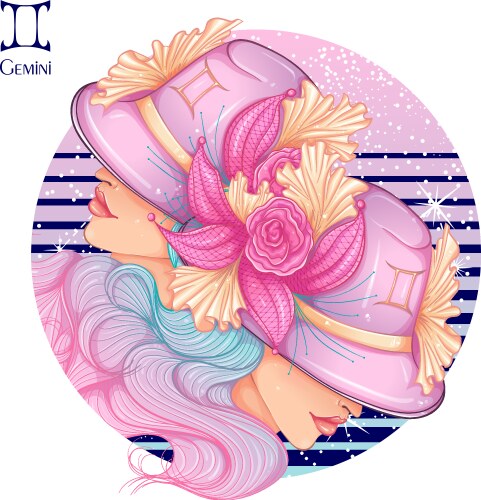 Astrological sign of gemini as a beautiful girl Vector Image