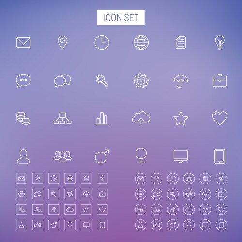 Thin line icons set Royalty Free Vector Image - VectorStock