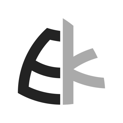 Letter ek logo perfectly blended initials Vector Image