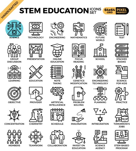 Stem round modern in outline Royalty Free Vector Image