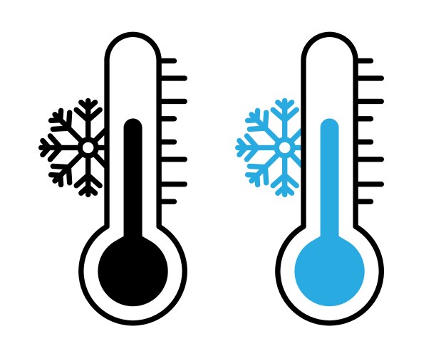 Thermometer cold icon set winter freezing Vector Image