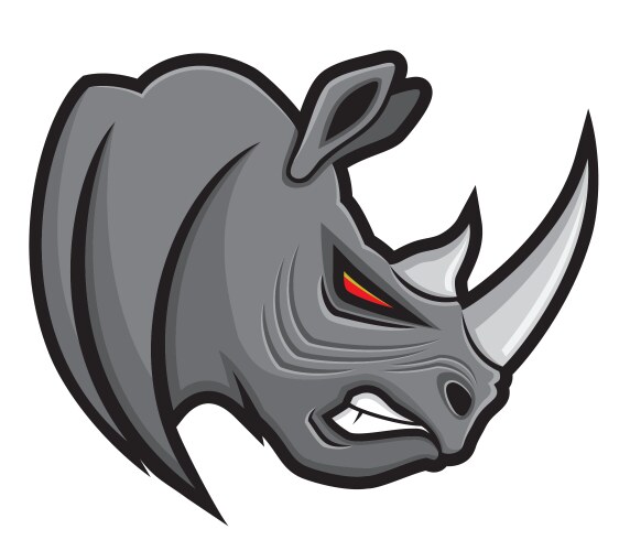 Angry charging rhino Royalty Free Vector Image